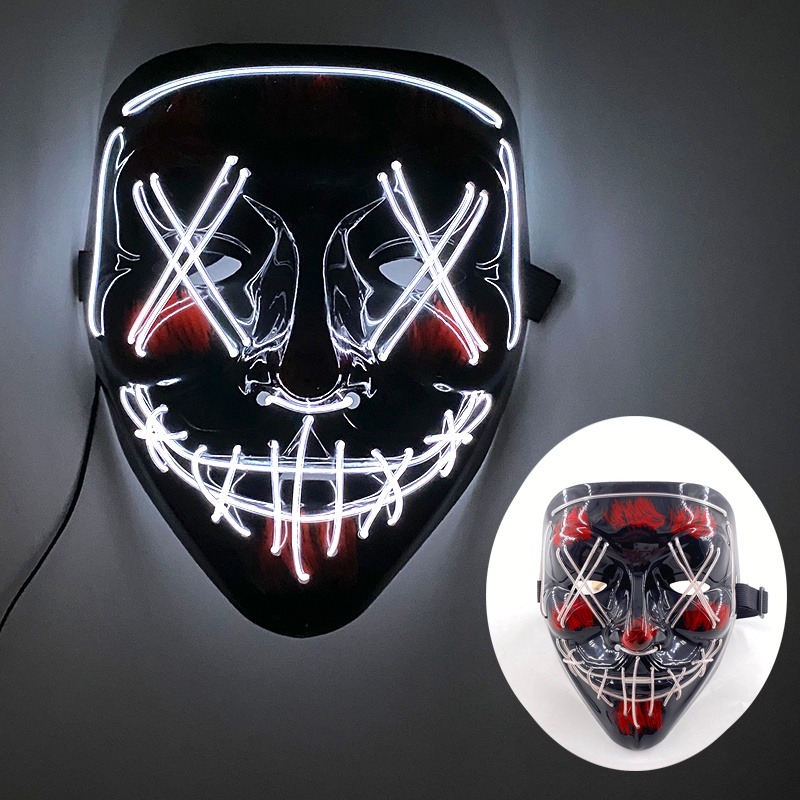 LED Mask Halloween Neon Purge Masks Masquerade Carnival Party Light ...
