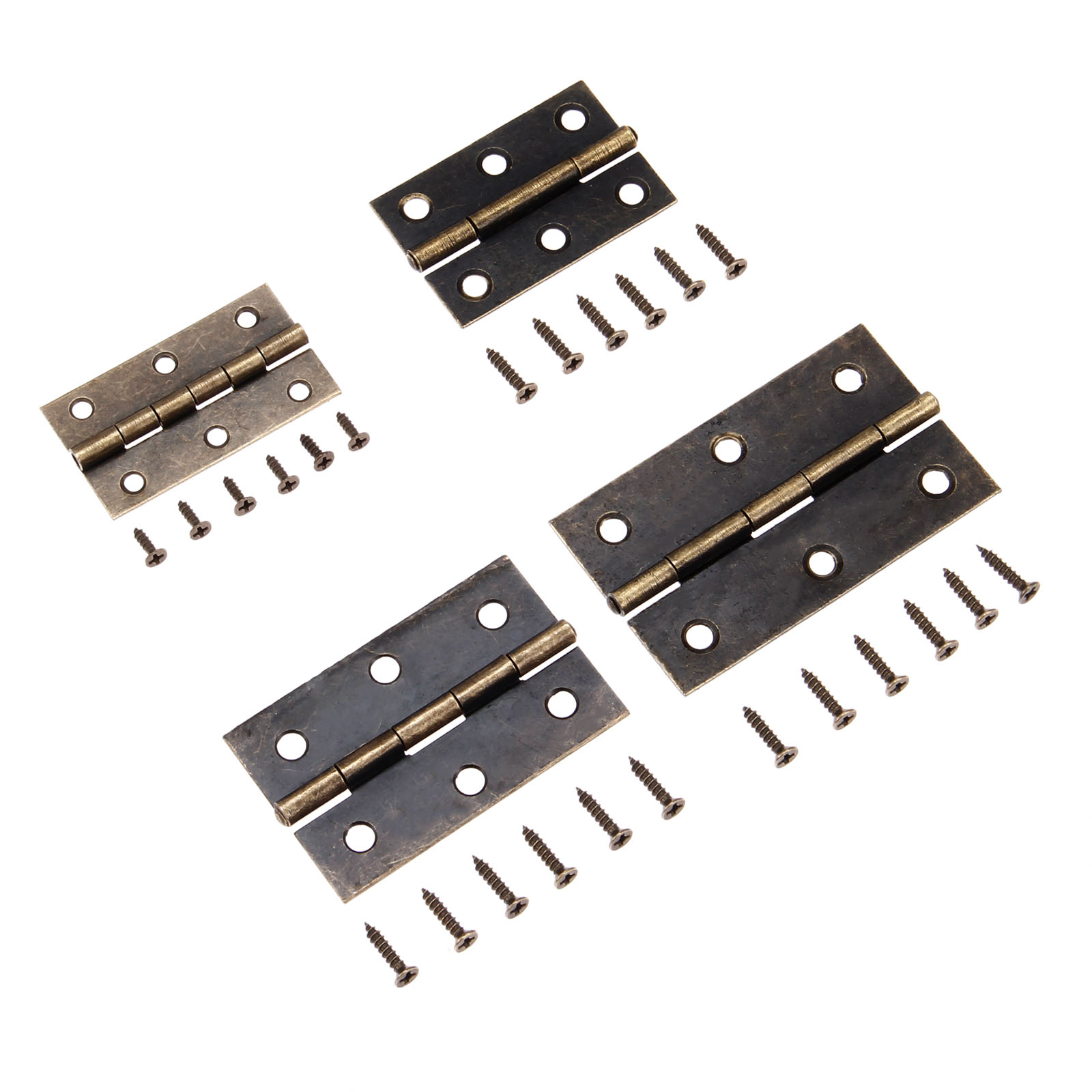 2pcs Antique Cabinet Door Furniture Hinge Drawer Luggage Jewelry Wood ...