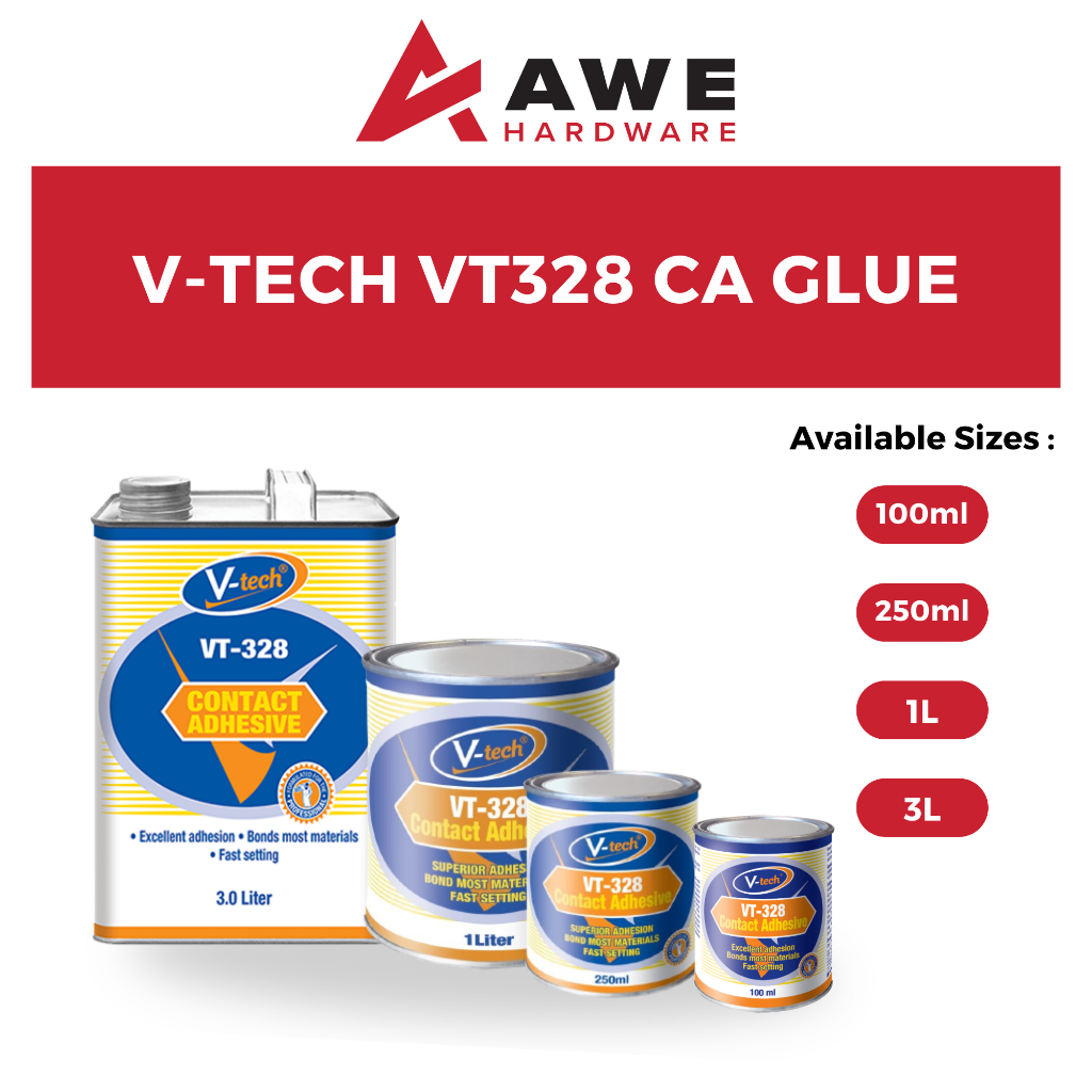 V-Tech Contact Adhesive CA Glue VT328 Solvent Rubber Bonding Wood Metal ...