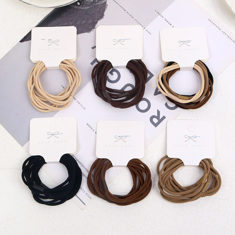 5 Pack 2 in 1 Milk Curry Gradient Basic Hair Rope Hair Rope Head Rope ...