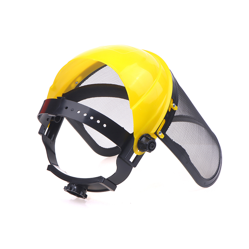 Garden Grass Trimmer Safety Helmet Hat with Full Face Mesh Protective ...