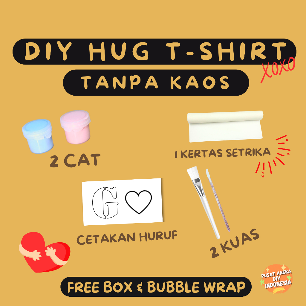 DIY Hug T-Shirt 1 Set Boyfriend Girlfriend Couple | Baju Kaos Polos Kiss Kisses Peluk TShirt ...