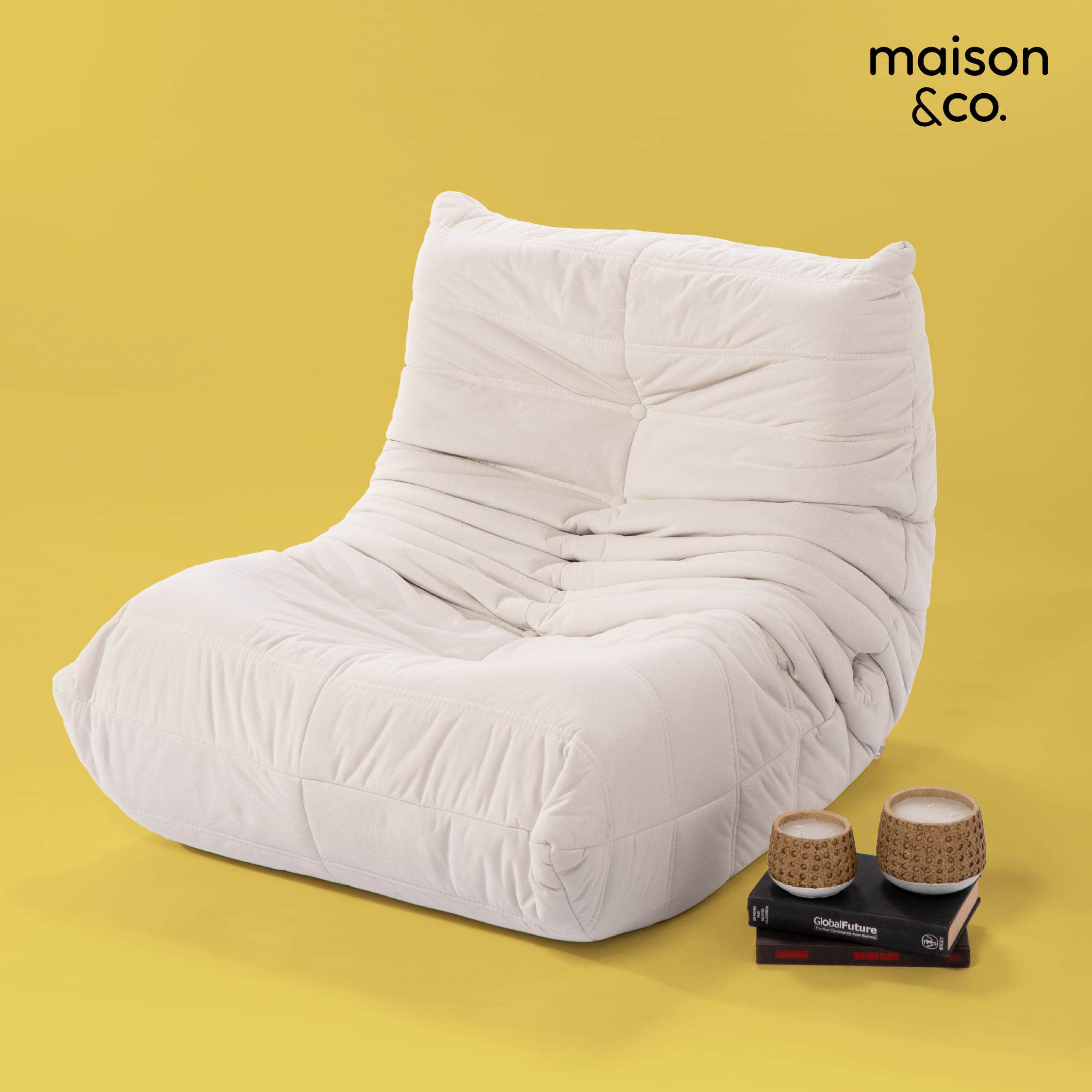 SB Design Square MAISON CO. เก้าอี้ รุ่น LAMMY สีครีม (77x94x68 ซม. ...