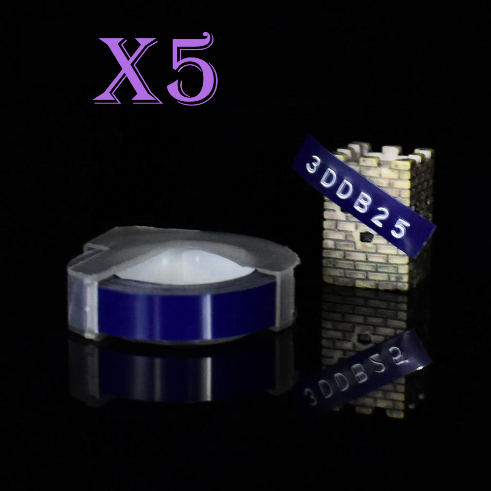 【New Arrivals】Multicolor 5Rolls 3D 9mm PVC Embossing Label Tape ...