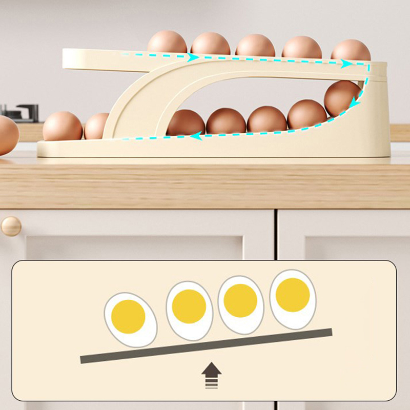 Automatic Scrolling Egg Rack Holder Storage Box Egg Basket Container ...