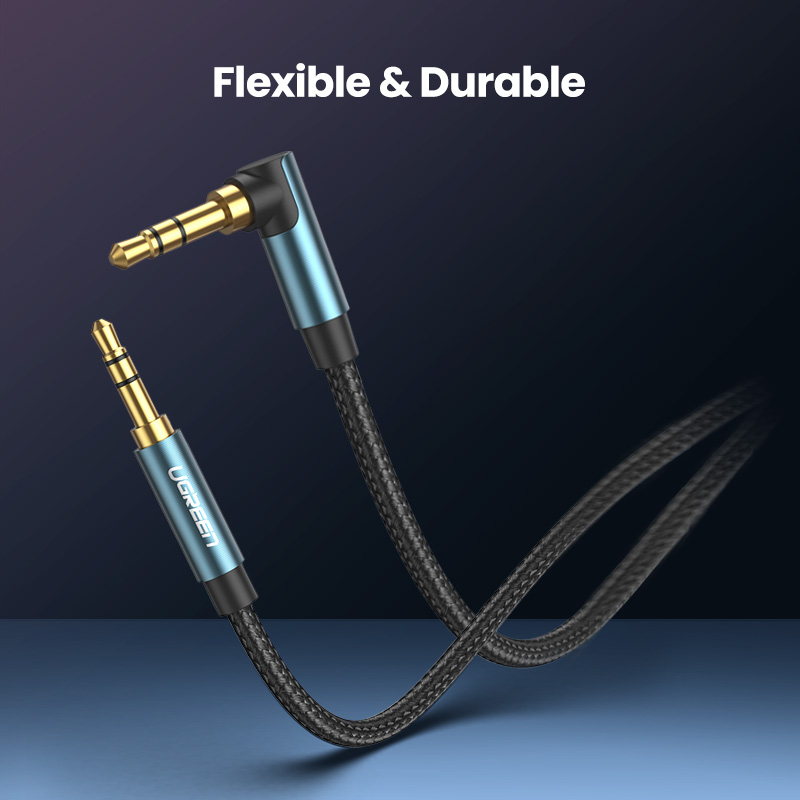UGREEN สายเคเบิ้ล สายหูฟัง AUX Audio Cable Jack 3.5 90 Degree Audio ...