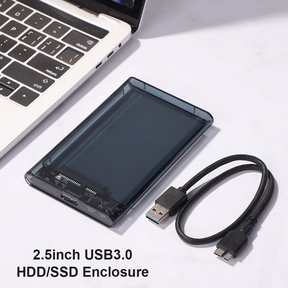 USB 3.0 SATA 2.5 Inch SSD HDD Enclosure Tool-Free Transparent External ...