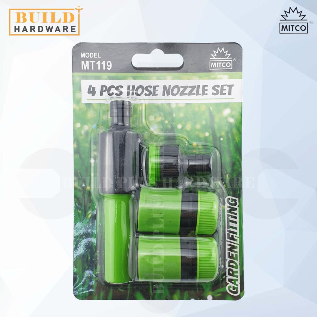 MITCO MT-119 Garden Hose Fittings 4 Pcs Set ABS Plastic Adjustable ...