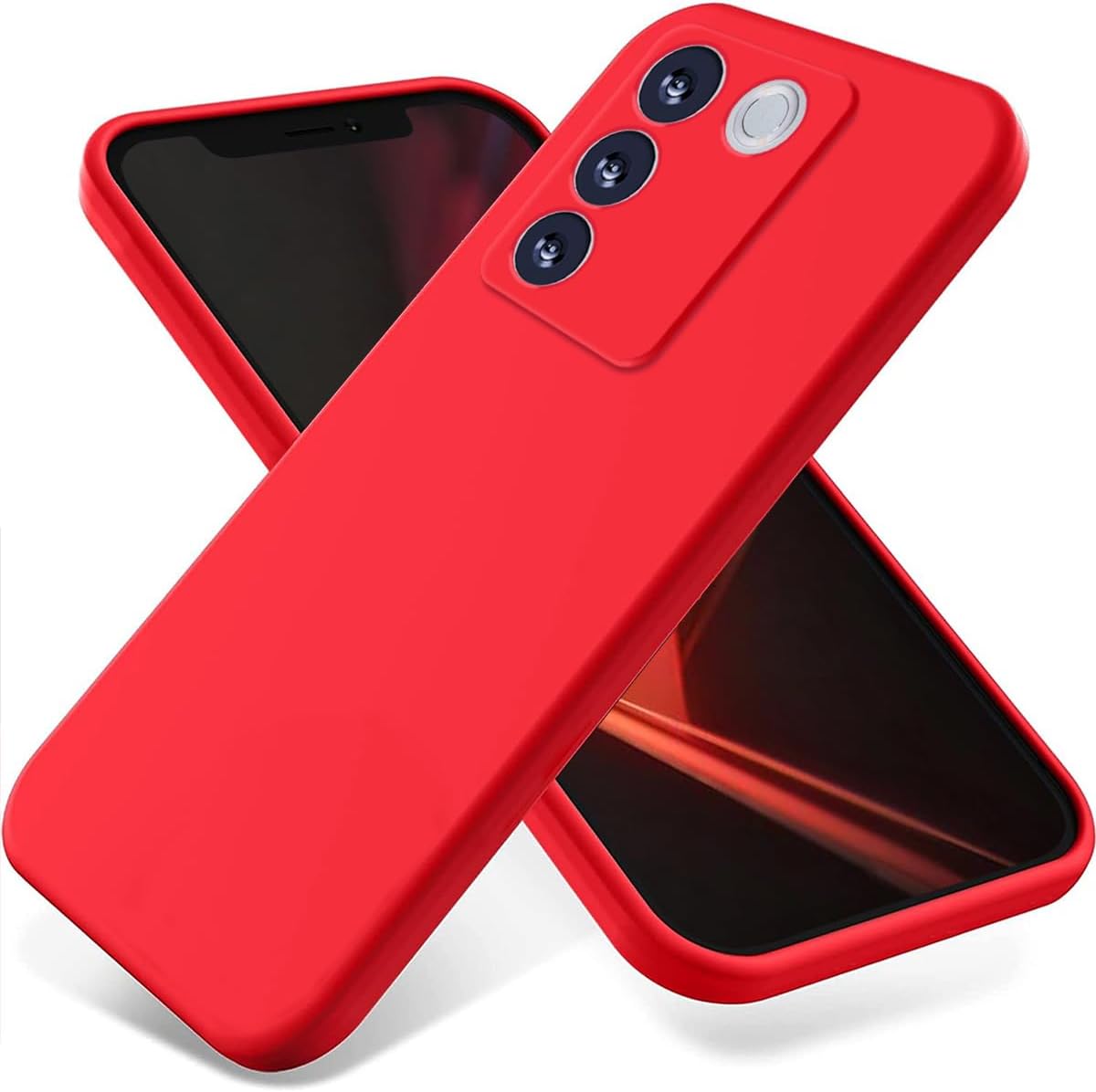 Soft Silicone Back Cover for Vivo V27 Pro, Slim, Lightweight, Anti ...
