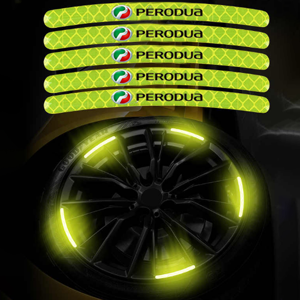 🚗 FOR CAR LOGO ~ Stylish Reflective Wheel Rim Strips Sticker Neon Logo ...