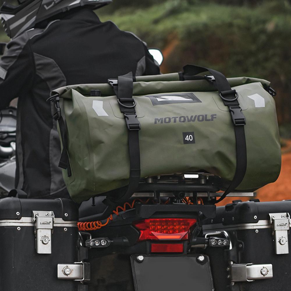 Motorcycle Waterproof Tail Bag Back Seat Bags 40L Motorcycle Seat Bag ...
