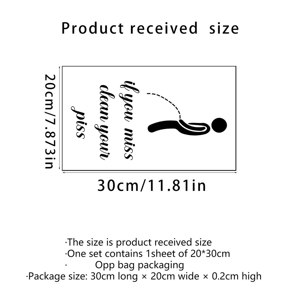 1SET Toilet Sign Wall Sticker Sticking Wallpaper Bright Colors Toilet ...