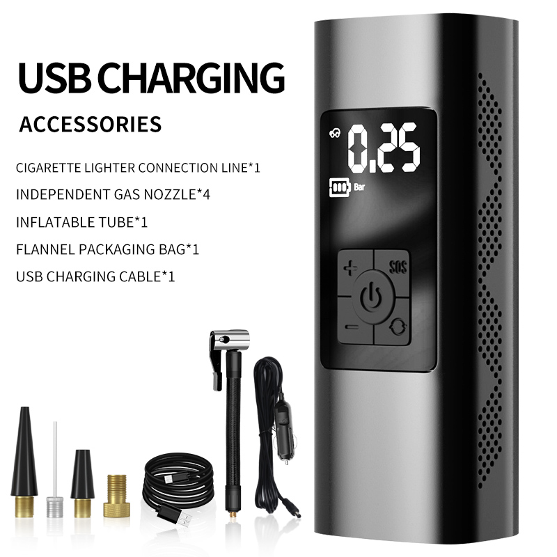 Car Air Pump Tayar 120PSI 6000mAh Electric Pump Tyre Silent Air ...