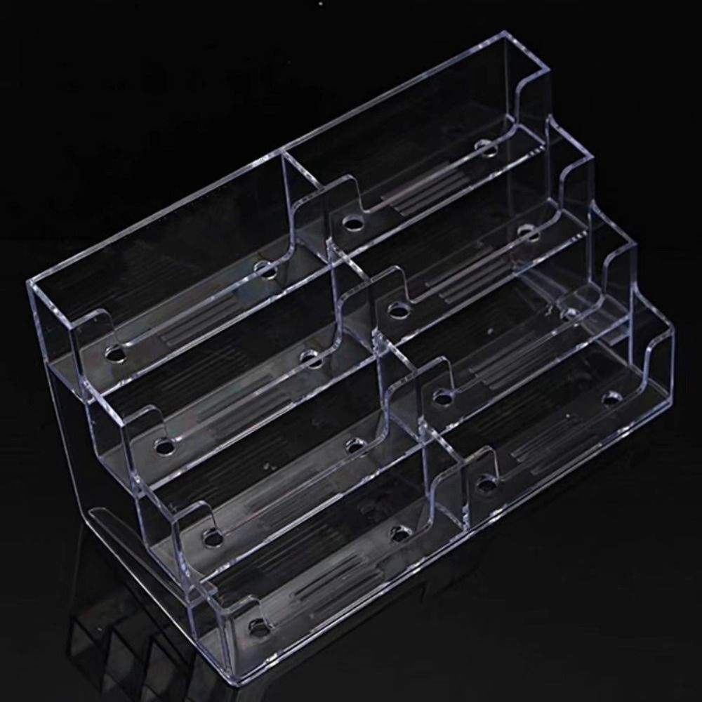 Table Storage Transparent Business Card Box 4 Layers 8 Grids Name Card ...
