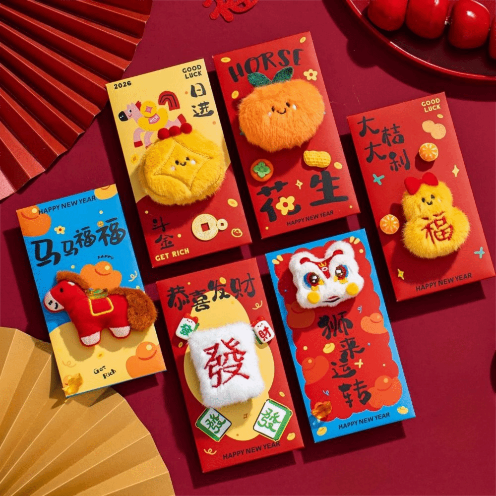 Bag Chinese style Red Envelope Cartoon Best Wishes Hongbao Traditional ...
