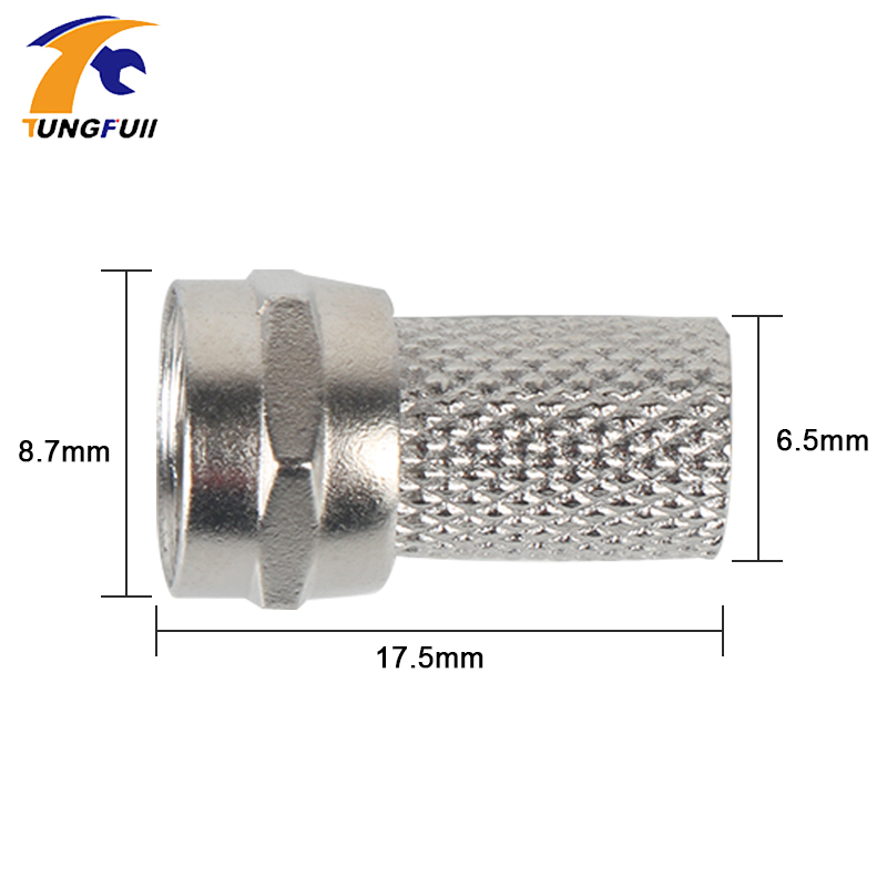 Tungfull New Copper Twist On Rg6 F Type Coaxial Cable Connector Plugs ...