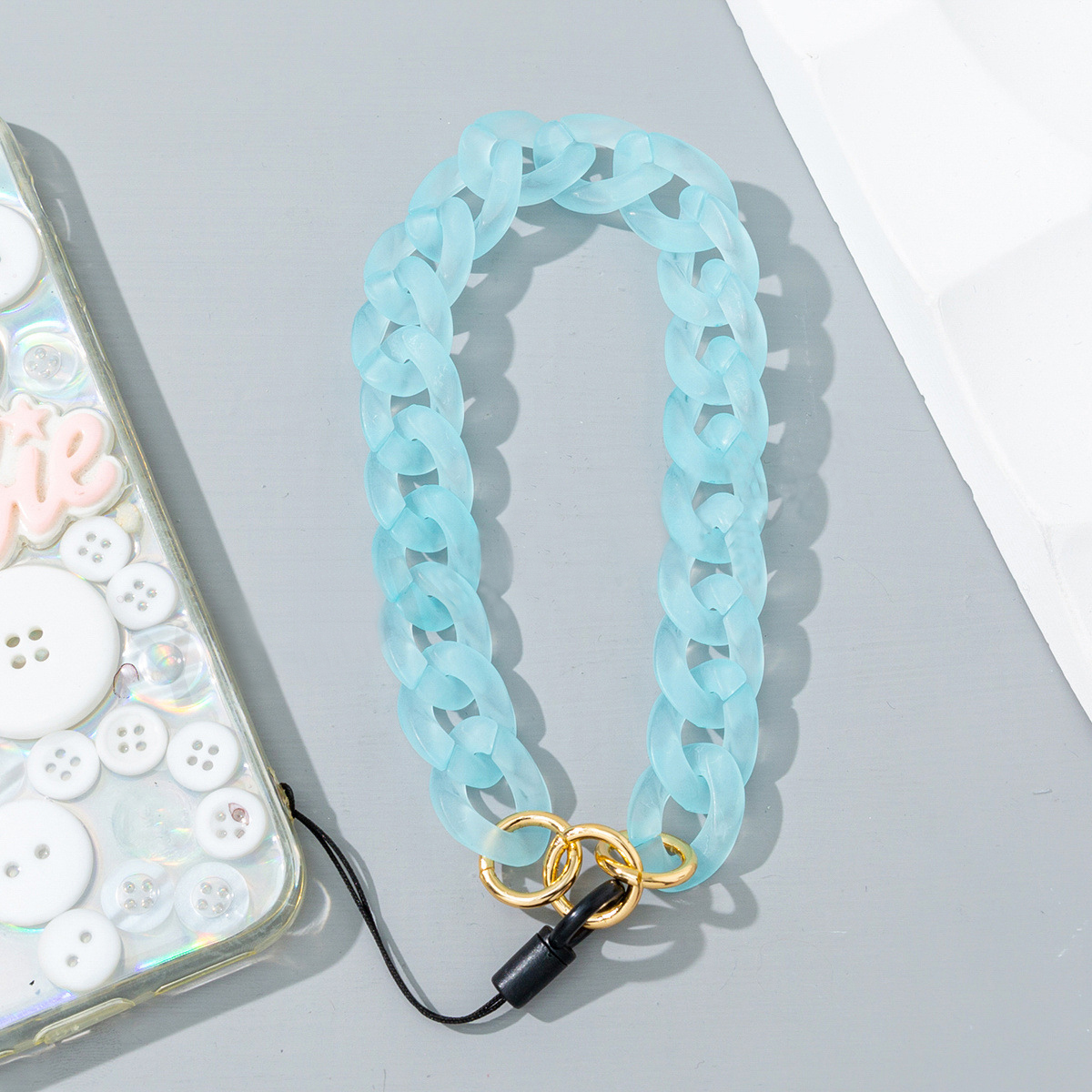 Fashion Colorful Acrylic Lobster Clasp Mobile Phone Chain Hanging Cord ...
