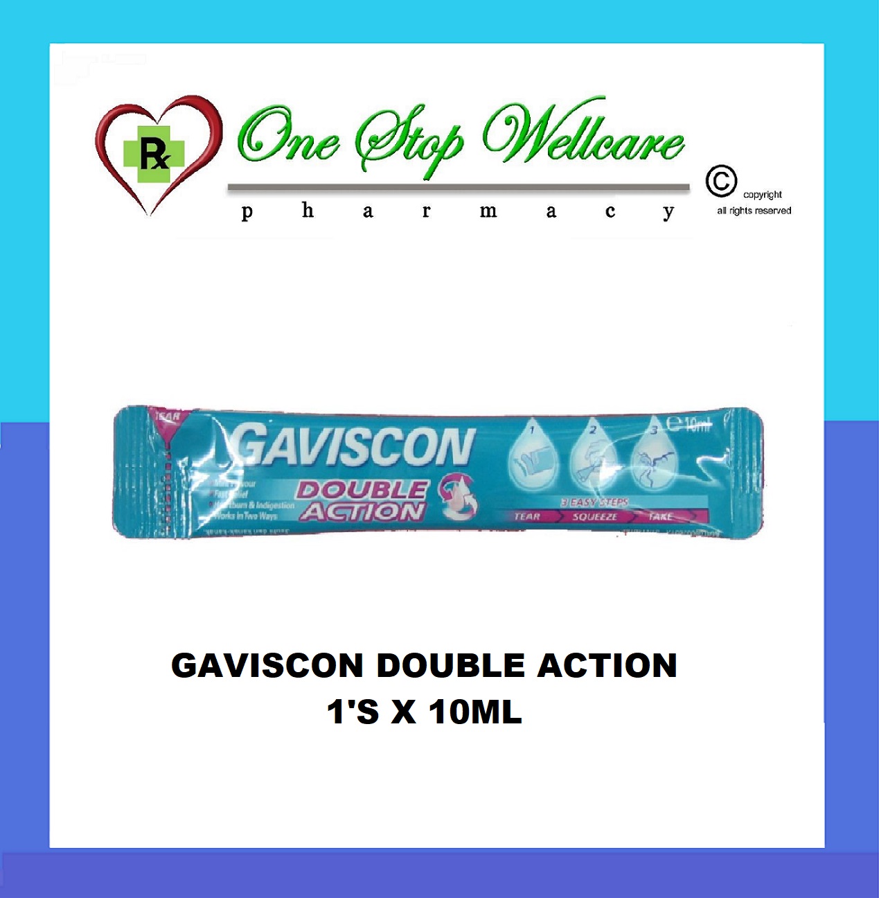 GAVISCON LIQUID SACHETS (DOUBLE ACTION / PEPPERMINT) 10ML 1'S | Lazada
