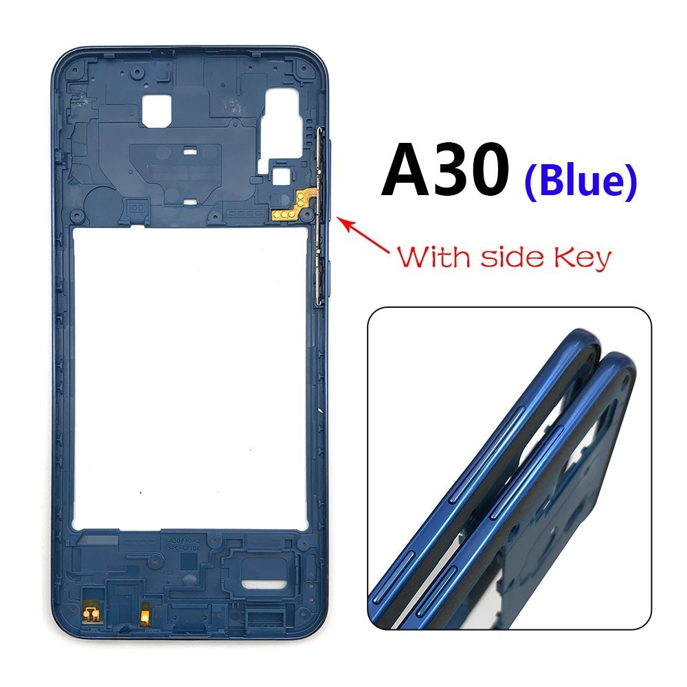 For Samsung A20 A30 A50 A70 Housing Middle Frame Case + Side Keys Power ...