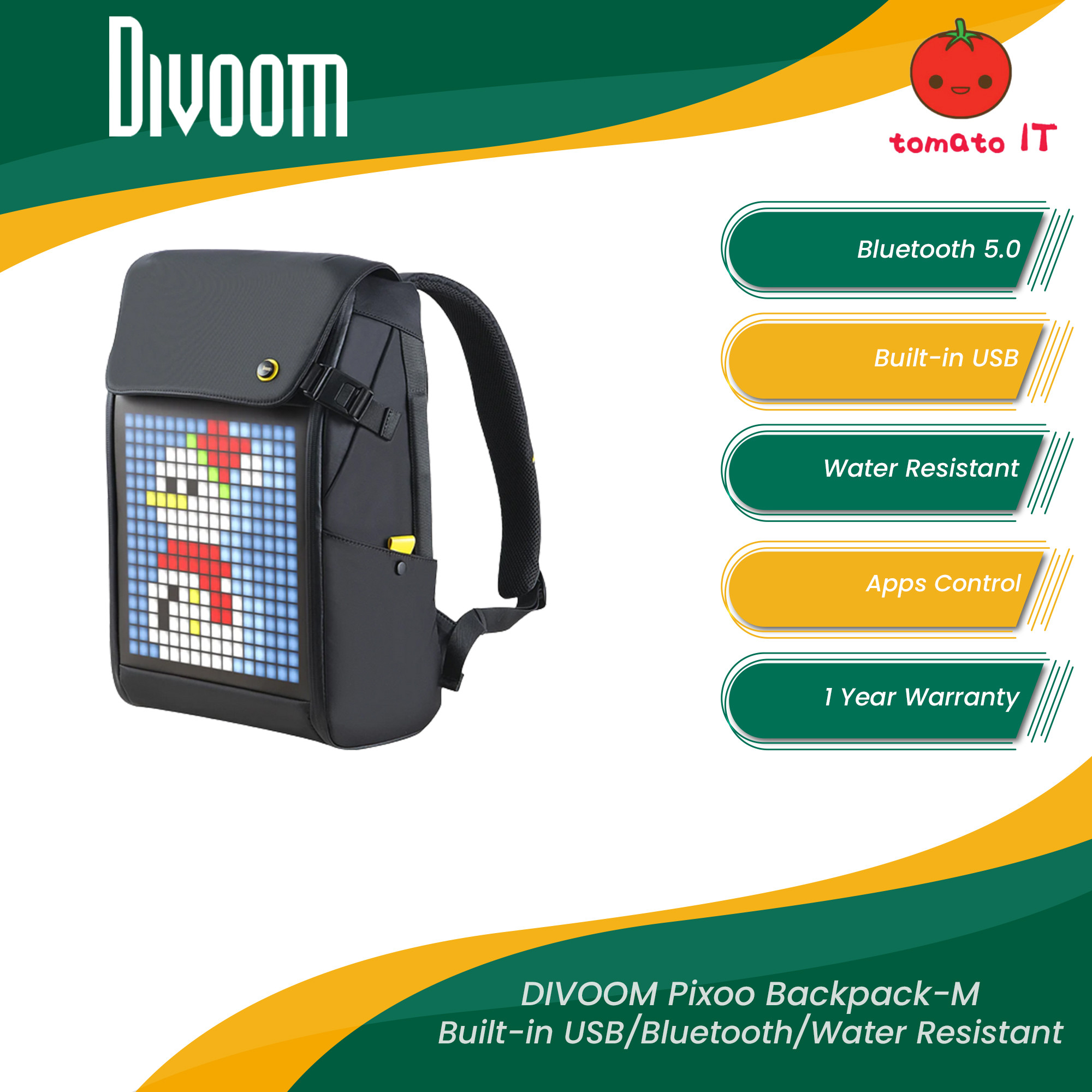 DIVOOM Pixoo Backpack-M Innovative Smart Backpack | Lazada