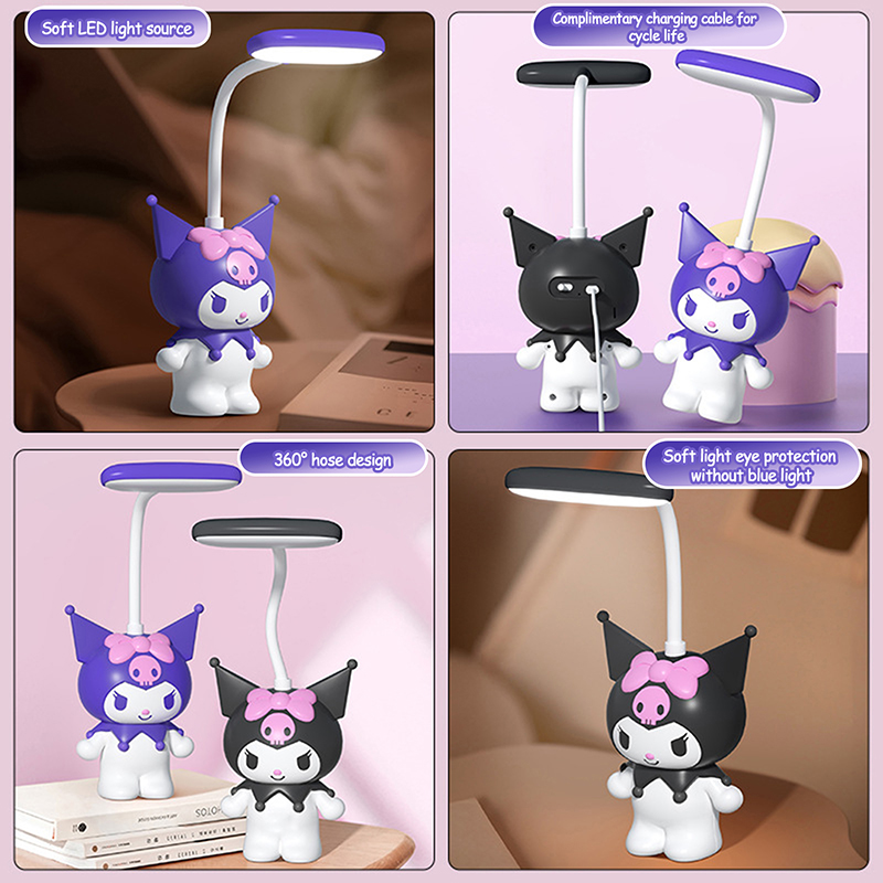 Kawaii Kuromi Eye Protection Table Lamp Anime Sanrio Girly Heart Cute ...
