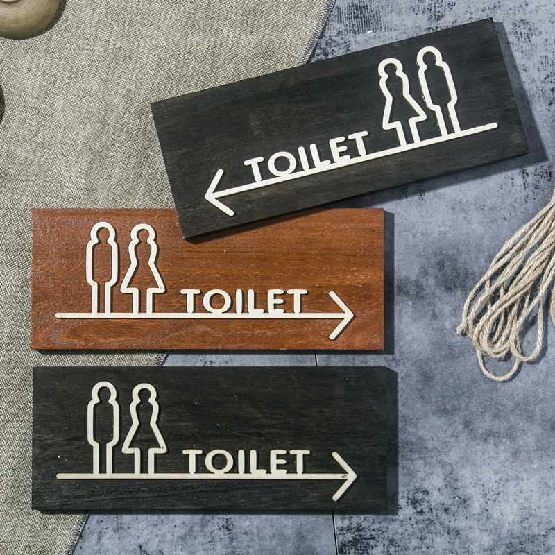 【TopazTrove】Wooden Door Sticker Wc Signs Number Creativity Wood Toilet ...