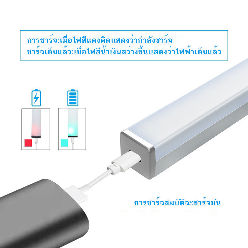 YTL โคมไฟกลางคืน LED USB TYPE-C เซนเซอร์จับการเคลื่อนไหว ชาร์จซ้ําได้ สําหรับตู้เสื้อผ้า ห้องนอน ...