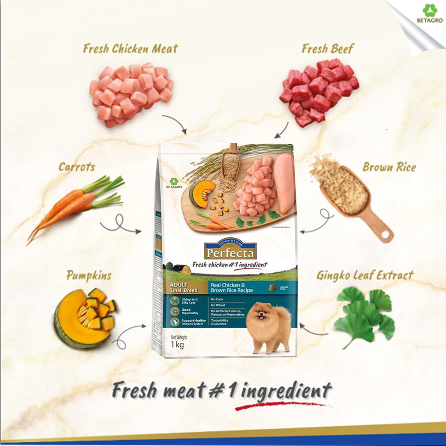 [1ถุง]Perfecta Premiun Dog Food 1 kg/เพอร์เฟคต้าอาหารลูกสุนัข และรสุนัข ...