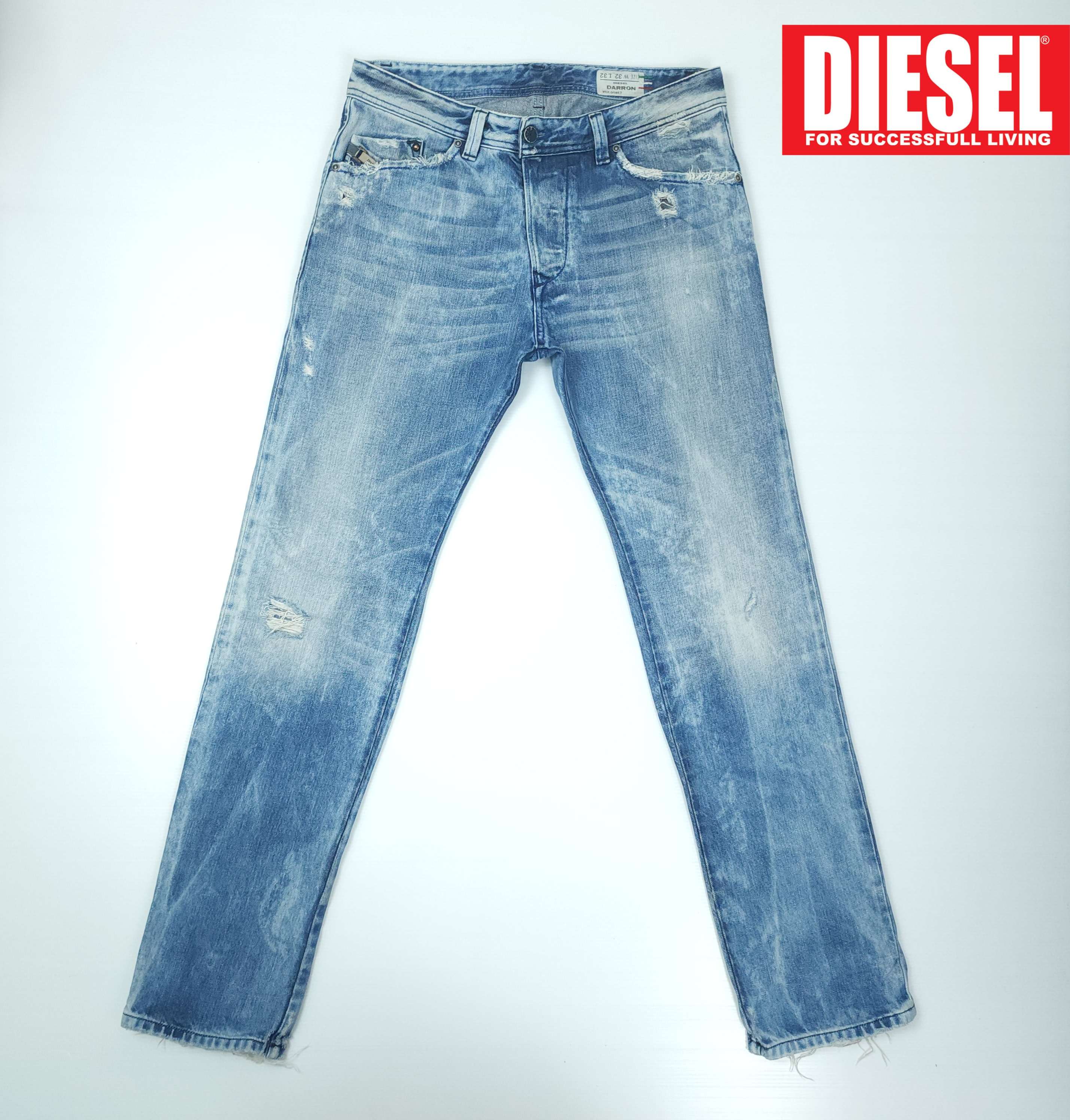 ยีนส์ Diesel เอว 33 แต่งขาด ฟอกเทคนิค Stone Washed ผ้าหนานุ่ม ขาเดฟ ...