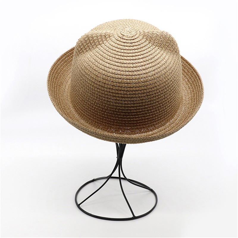 Cute Baby Solid Color Hat With Ears Summer Straw Hat Children Beach Sun ...