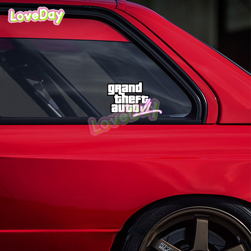 Electronic Game Car Sticker Gta Vi Logo Sticker Vinyl Waterproof Gta6 ...