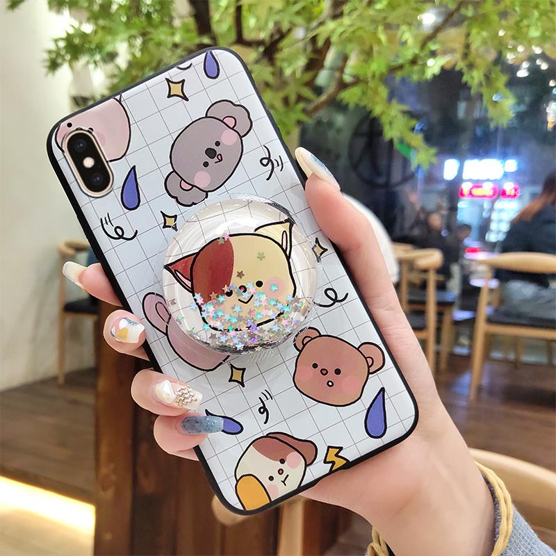 Rotatable stand quicksand Phone Case For iphone XS max Soft Case phone ...