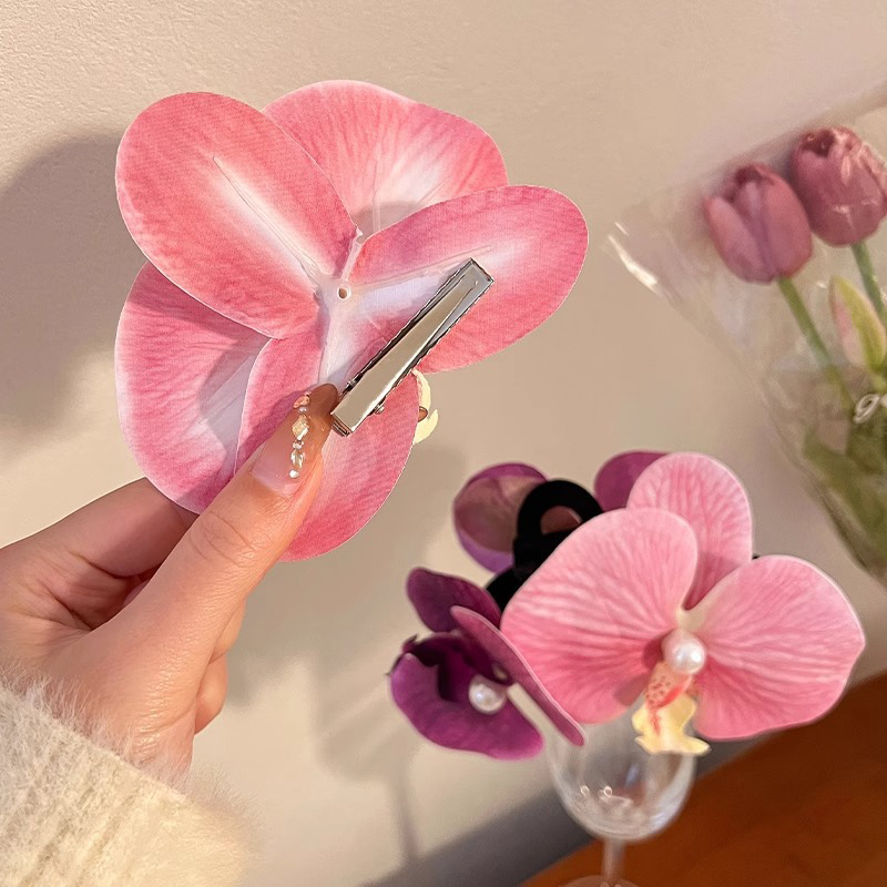 Orchid Hair Clip For Woman Artificial Flower Hairpins Wedding Hair ...