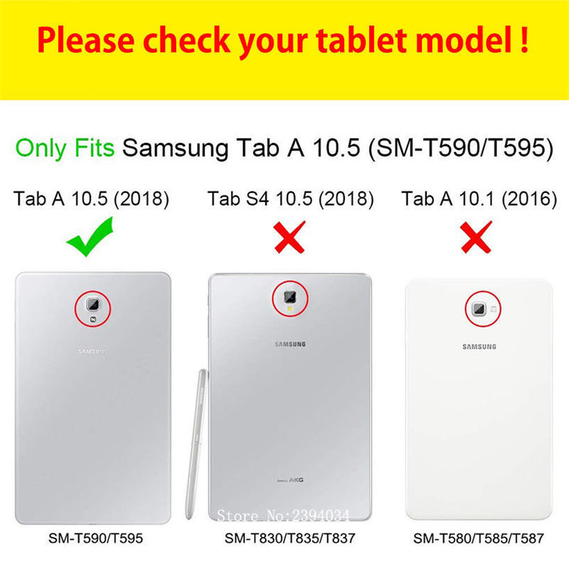 สำหรับ Samsung Galaxy Tab A A2 2018 10.5 "กรณี SM-T595 SM-T590 T590 ...