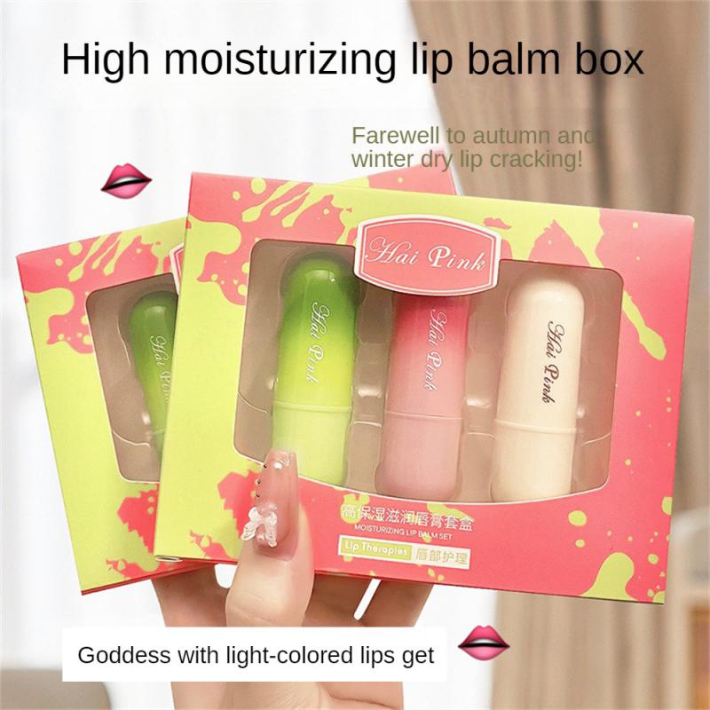 new style 3Pcs Fruit Lip Balms Moisturizing Refreshing Non-sticky Anti ...