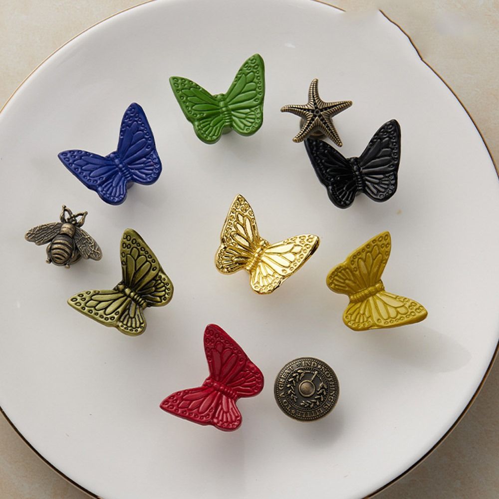 Retro Single Hole Antique Cabinet Knob Butterfly Vintage Door Pull ...