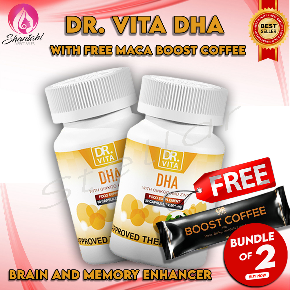 BUNDLE OF 2! FREE SACHET OF COFFEE! Dr. Vita DHA with Ginkgo and Zinc ...