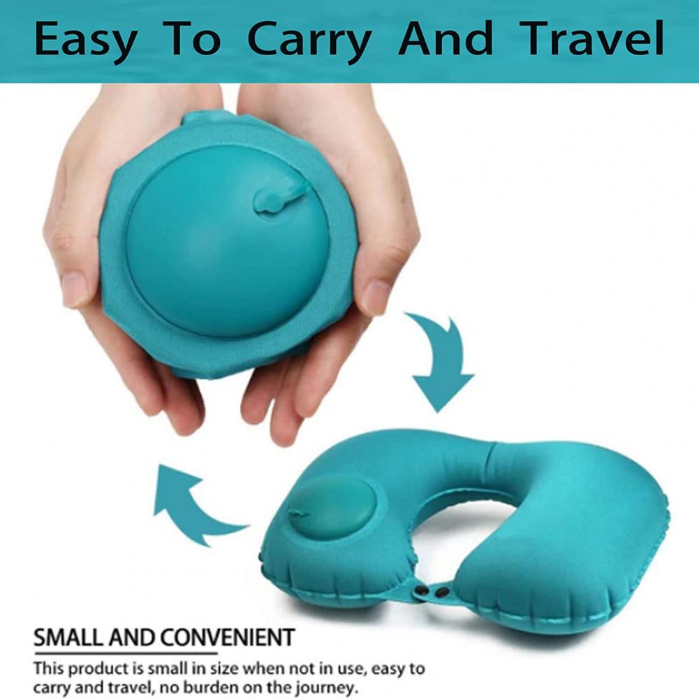 Travel Pillows Inflatable Built-In Pump Super Portable Neck Pillow U ...