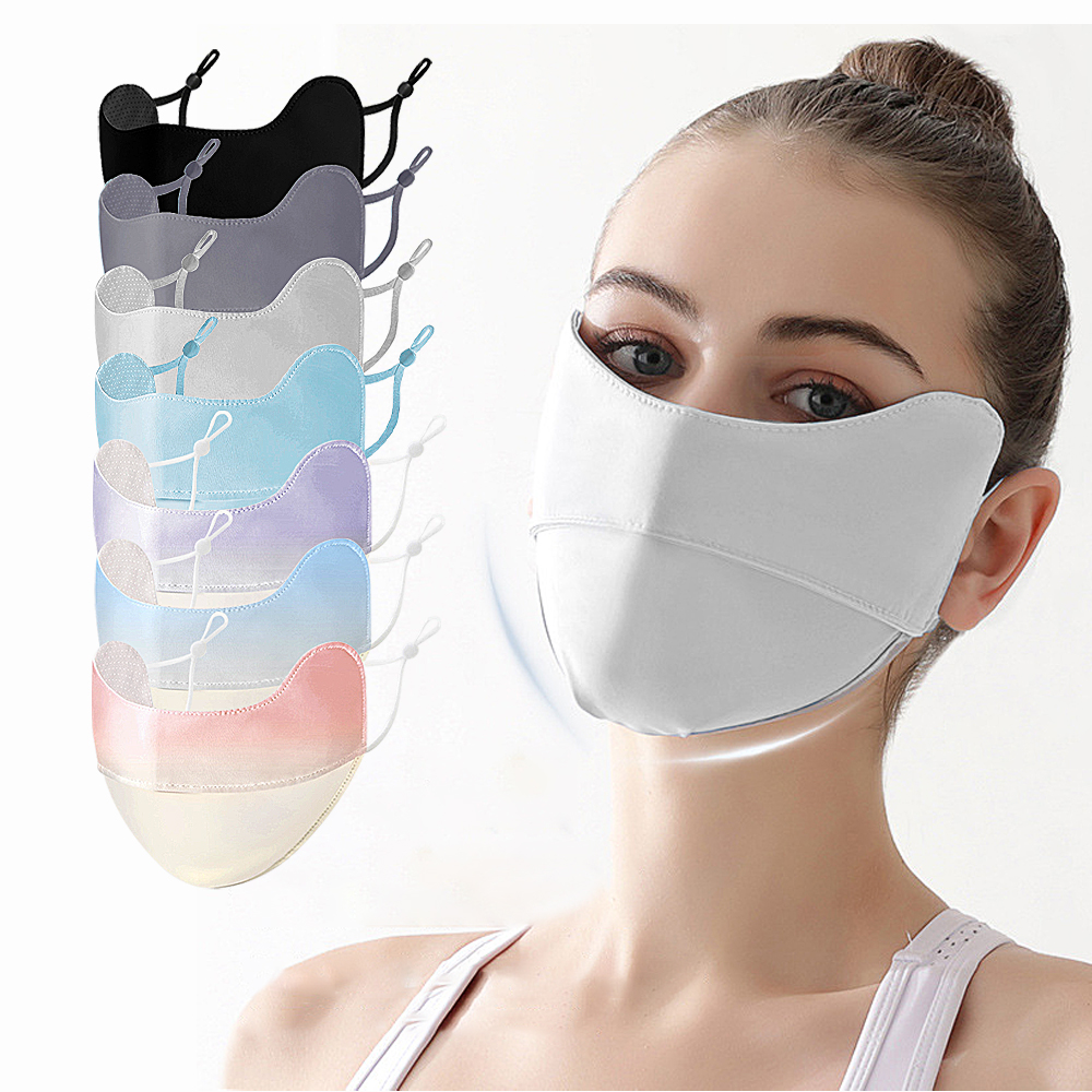 Cycling Ice Silk Face Mask UV Sun Protection Adjustable Breathable ...