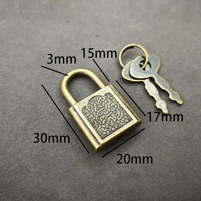 Mini Retro Padlock for Notepad Diary Small Luggage Box Lock With Keys ...