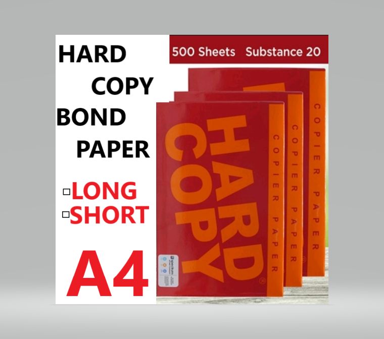 HARD COPY SUBSTANCE 20 BOND PAPER LONG/SHORT/A4 500PCS/500 SHEETS PER ...