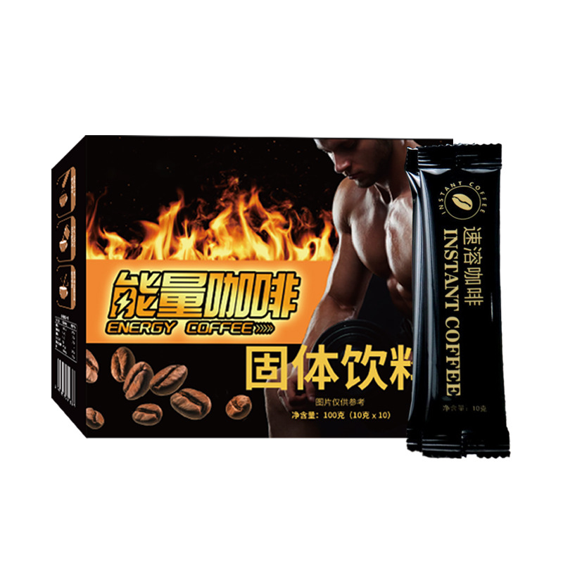 Men's Energy Coffee Complex Instant Black Coffee Powder Ginseng Peptide ...