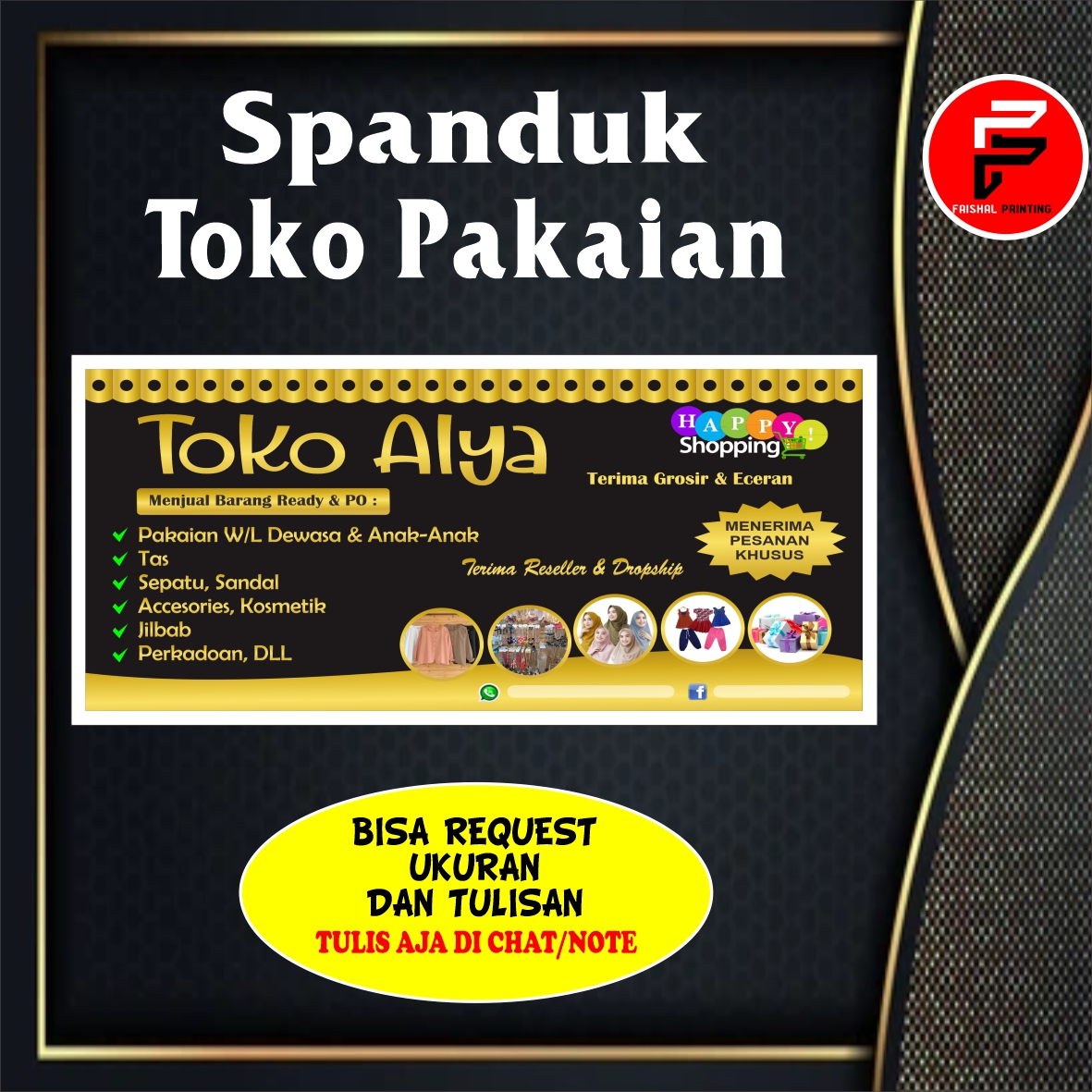 Spanduk Toko Pakaian / Banner Toko baju / Spanduk Kustom Ukuran 2 x 1 ...
