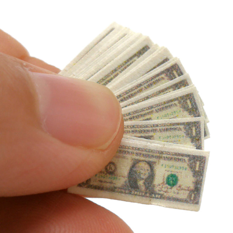 1/12 Scale A bundle Miniature Play Money Us $100 / $1Banknotes DUJU ...