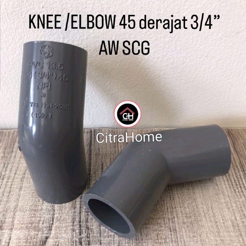 Knee Elbow PVC 45 derajat 3/4” AW SCG | Lazada Indonesia