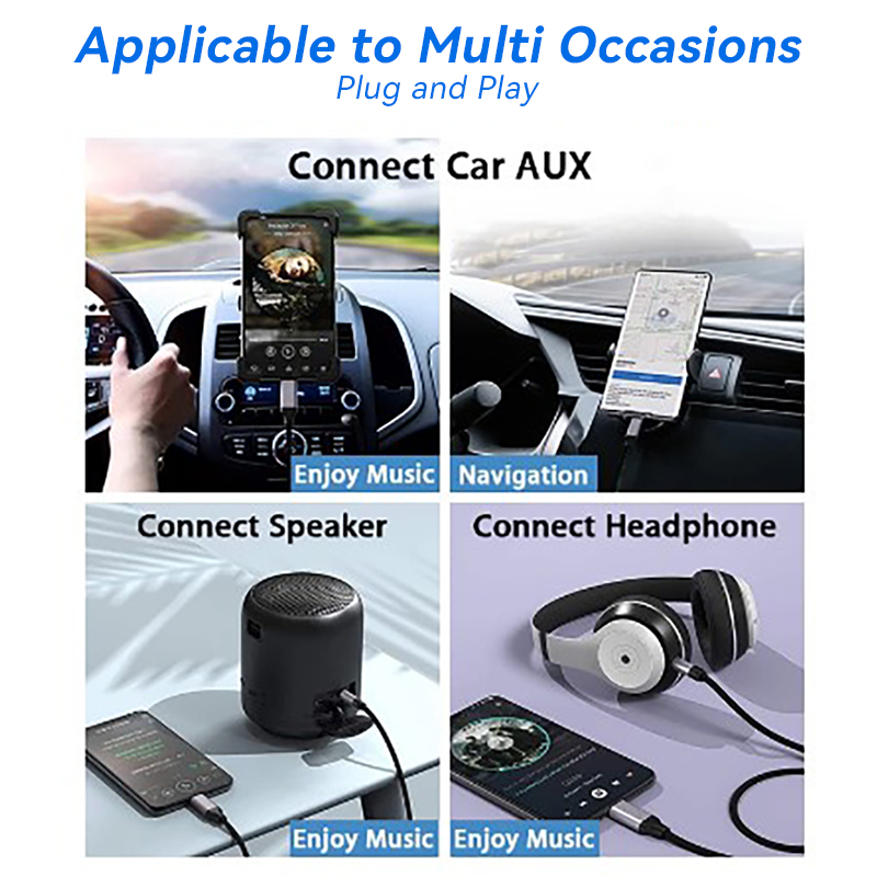 Usb Type C To 3.5mm Aux Audio Cable Jack Adapter Dac Cord Car Speaker ...