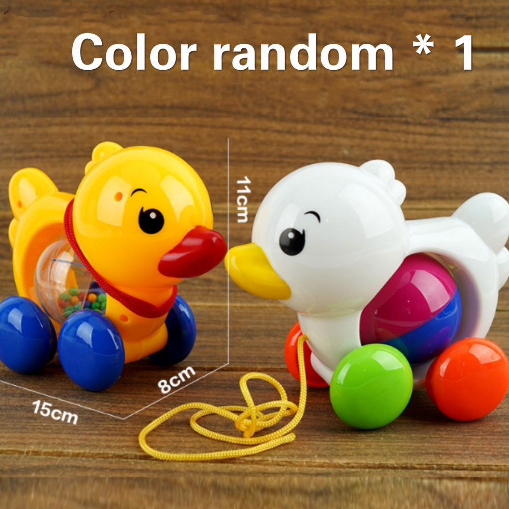 【Inkwell Tales】Baby Rattles Pull rope lovely Duck Animals Hand Jingle ...