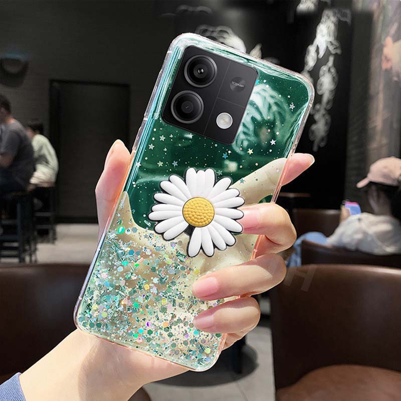 Phone Cases For Redmi Note 13 Pro 5G Back Case Glitter Bling Soft Stars ...