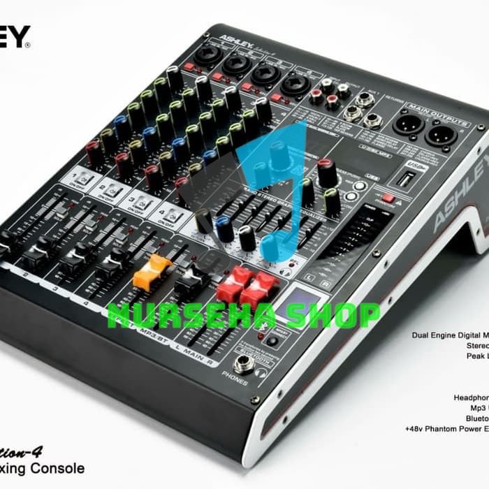 Mixer Ashley 4 Channel Selection-4 Bluetooth Usb Equalizer Original ...