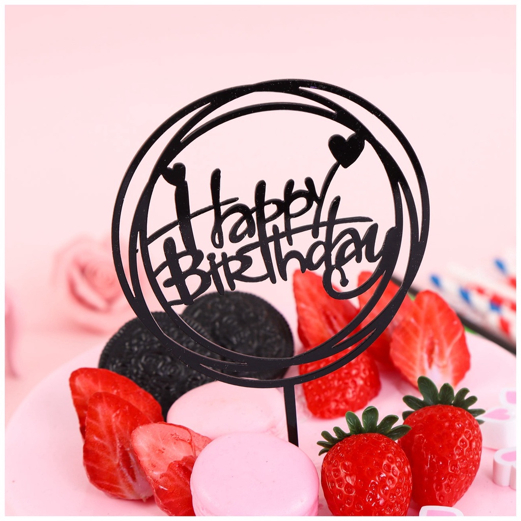Happy Birthday Topper Acrylic Cake Topper Birthday Party Decorations ...